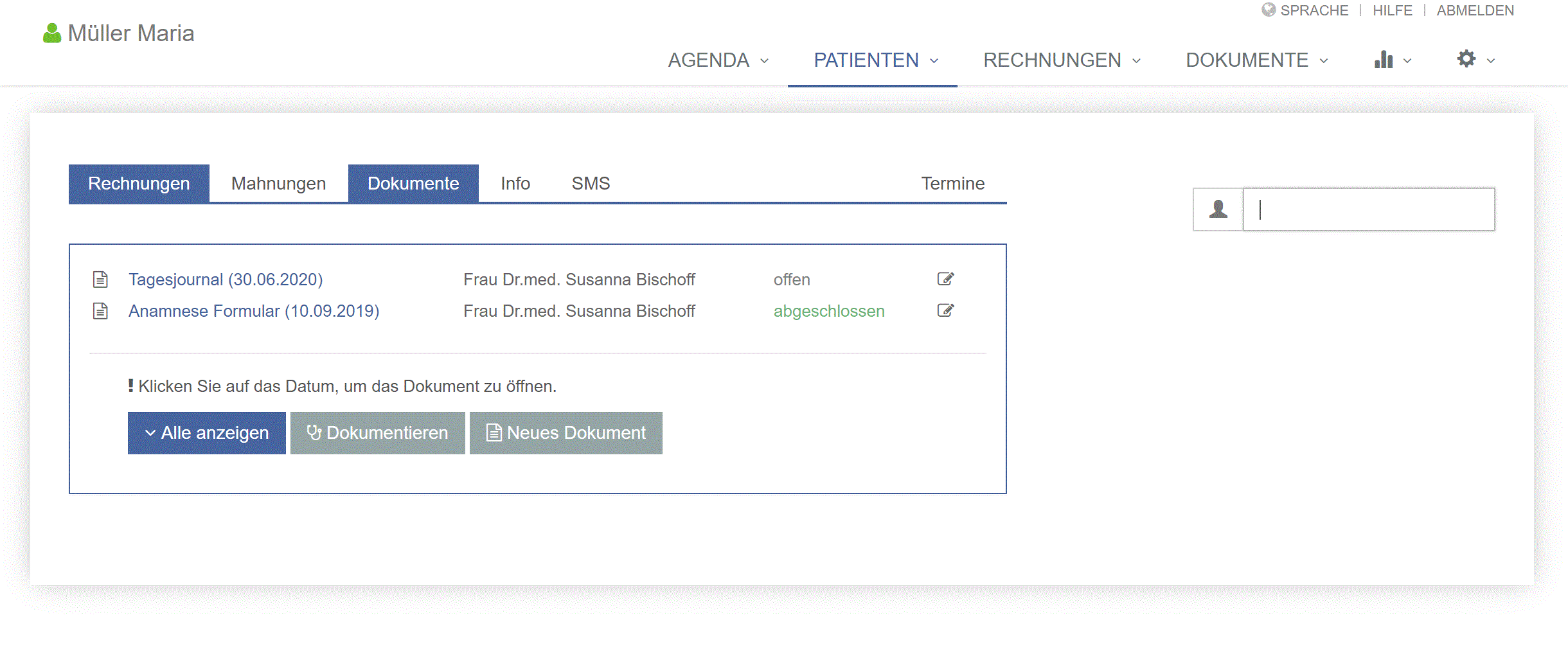 eNutri - Dokumentieren